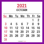 2021 Monthly Calendars Printable Free – Sunday Start, Purple ...